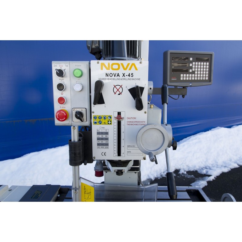 NOVA X-45 Milling Machine with DRO and autofeed for spindle